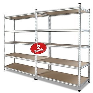 WORKPRO 5-Tier Storage Shelving Unit, 48”W x 24”D x 72”H, Adjustable Storage Rack Heavy Duty Aluminum Alloy Shelf, 2750 lbs Load Capacity (Total), for Garage, Kitchen, Bathroom, Warehouse, Pack of 2