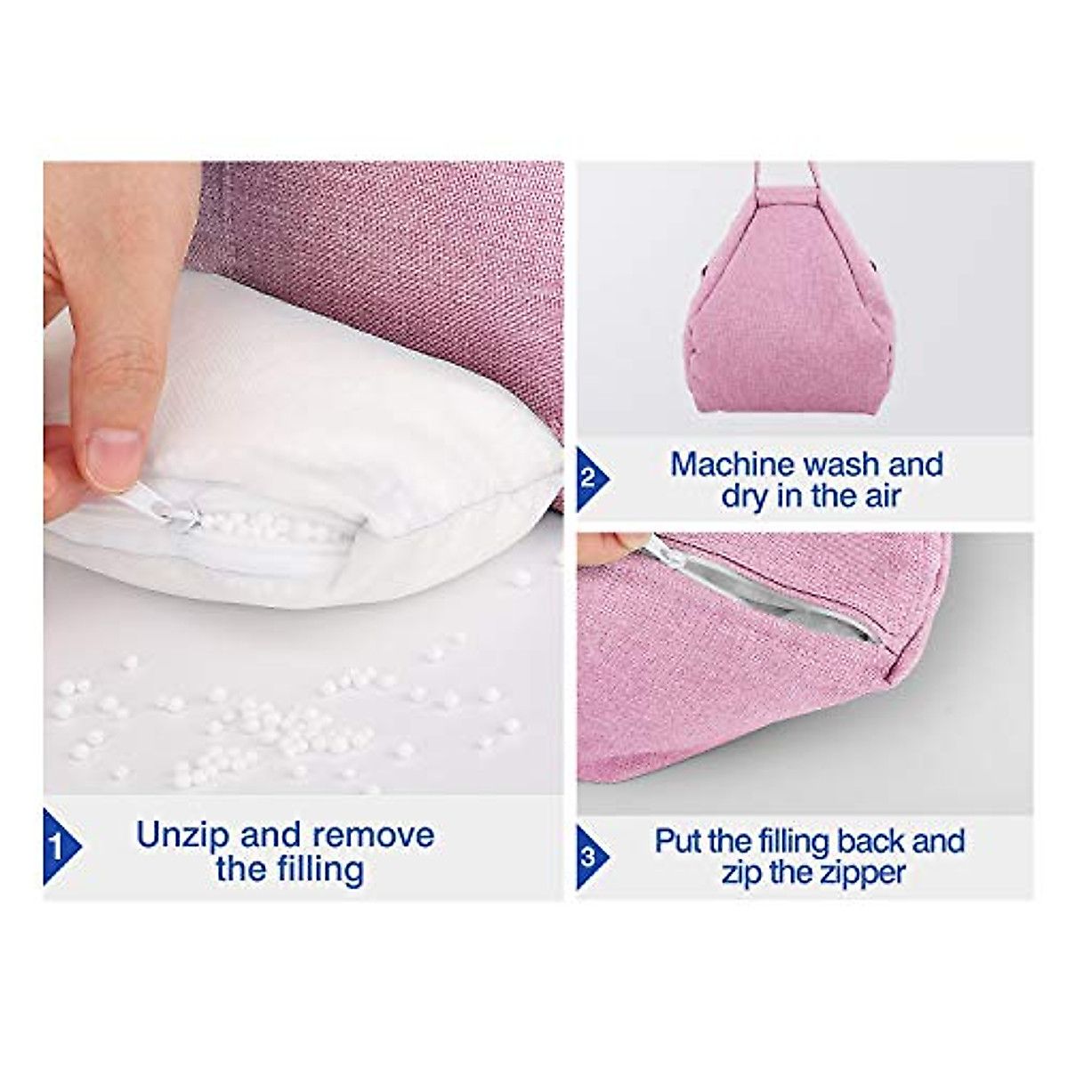 MoKo Tablet Pillow Stand, Lap Pillow Bed Sofa Soft Cushion Holder Xmas Gift for Phones Tablets Up to 11", Fit iPad 10th, iPad Pro 11 2022, iPad Mini 6, iPad Air 4/3, Tab S6/S7 11" - Pink