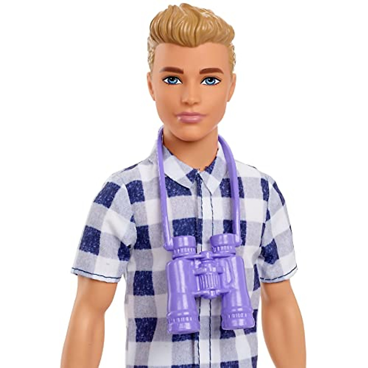 Barbie It Takes Two Doll & Accessories, Camping Set with Cooler, Map & More, Blonde Ken Doll with Blue Eyes in Plaid Shirt
