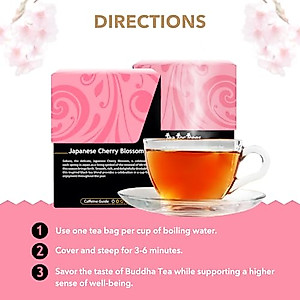Buddha Teas Japanese Cherry Blossom Tea - OU Kosher, 18 Bleach-Free Tea Bags