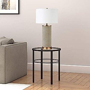 Henn&Hart 20" Wide Round Side Table in Blackened Bronze, Table for Living Room, Bedroom