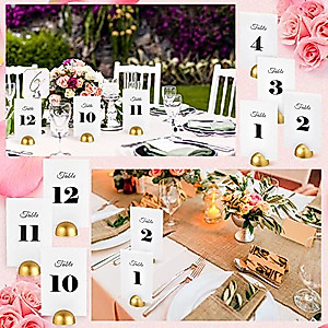 20 Pieces Table Number Cards Round Table Number Stands Modern Cursive Table Number 1-20 for Wedding Reception Anniversary Party Restaurant Events 4 x 6 Inches(Gold)