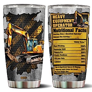 WONWIX Heavy Equipment Operator Gifts for Men Women Christmas Birthday Fathers Mothers Day Valentine 20oz Insulated Stainless Steel Coffee Cup Travel Mug Tumbler Gift for Husband