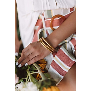 ATIMIGO Jelly Bangle Bracelets Set Lightweight Cute Gold Glitter Filled Stack Silicone Party Bracelets for Women