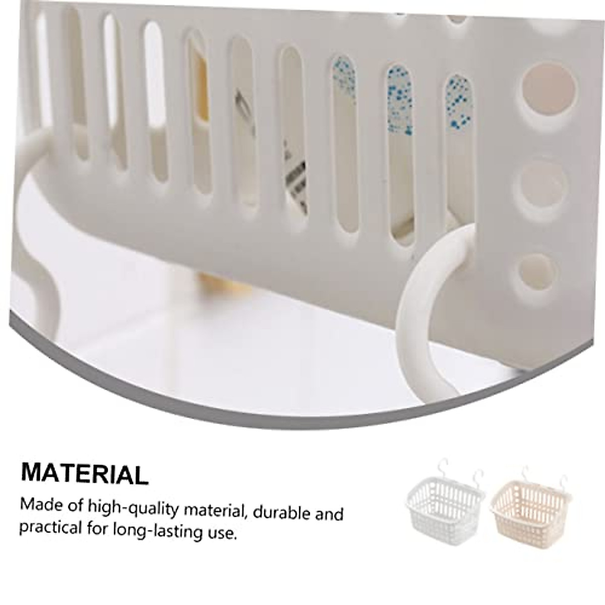 COLLBATH 2pcs Plastic Bathroom Hanging Basket Hanging Shower Caddy Hangable Bathroom Storage Basket Bathroom Shelf Organizer Bathroom Storage Rack Draining Basket Mesh Basket Plastic Pp