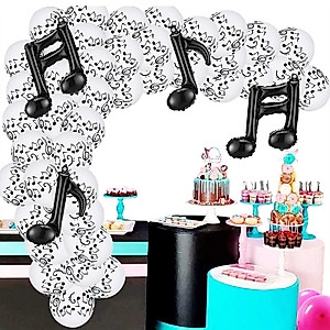 30 Pcs Music Notes Balloons Music Party Decoration Balloons 12 Inches Latex Balloon for Musical Theme Birthday Party Decorations