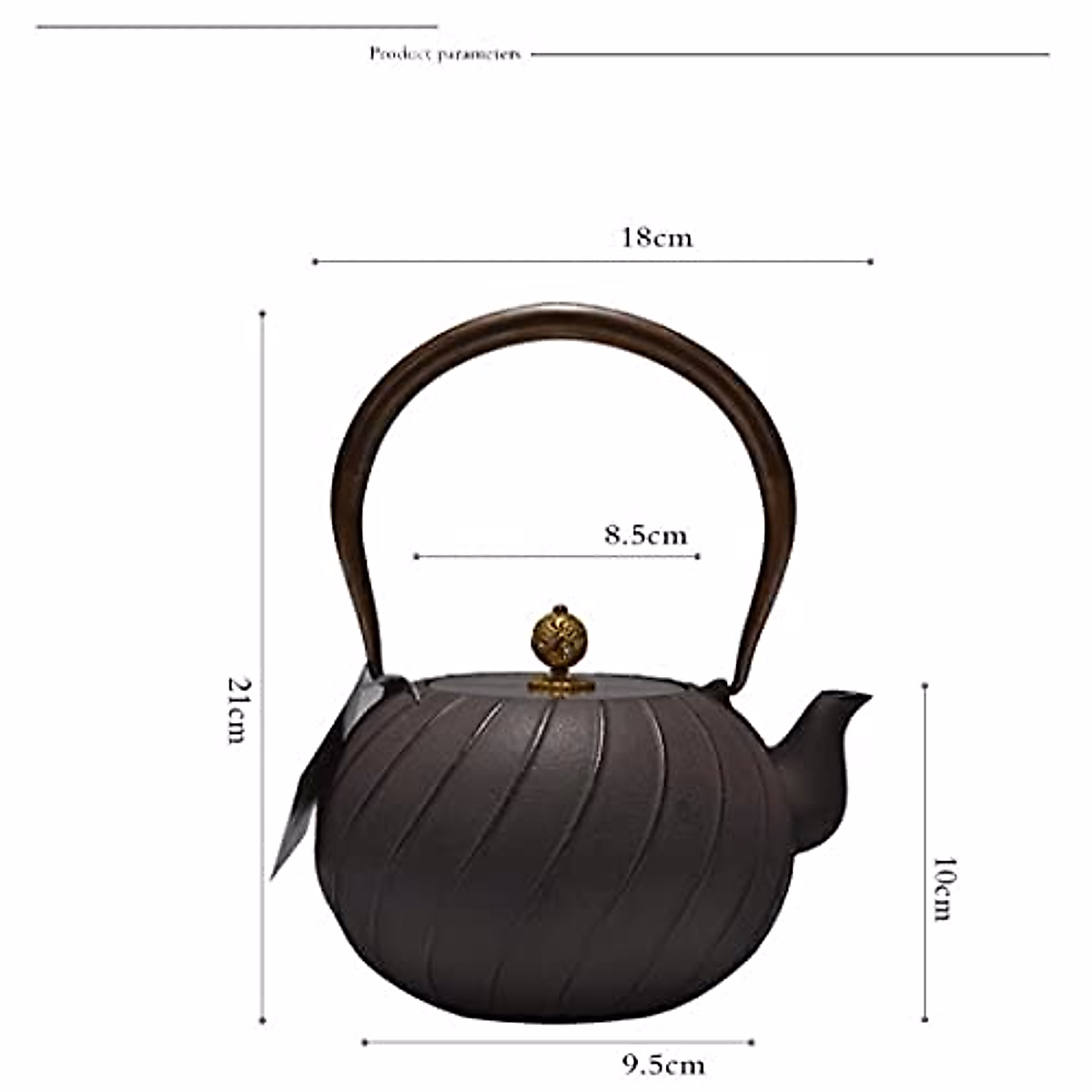 Work Hall Iron Pot Cast Iron Pot Uncoating in Southern Japan Pig Iron Pot Teapot Tea Set-see chart