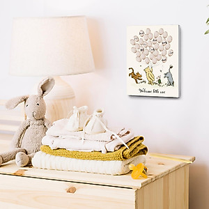 Winnie Baby Shower Decorations-Baby Shower Games-Baby Shwoer Party Decor- Baby Shower Table Sign Centerpieces-Baby Shower Games Pooh Birthday Supplies Party Decorations-Guest Book