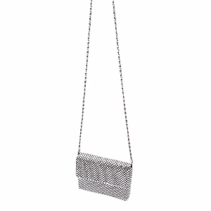 X-Small Evening Clutch Metal Mesh Purse Bag for Cocktail Party Prom Wedding Banquet (Silver)