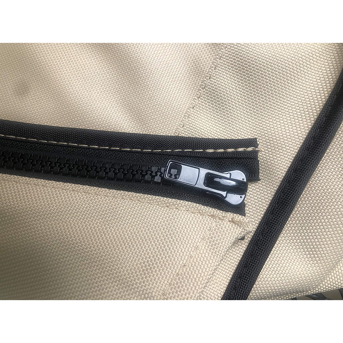 Replacement Bimini Top Canvas with Boot, Beige, 9' Long x 8.5' Wide, 16oz, by Cypress Rowe Outfitters, 4 Bow, fits 97-103" Wide