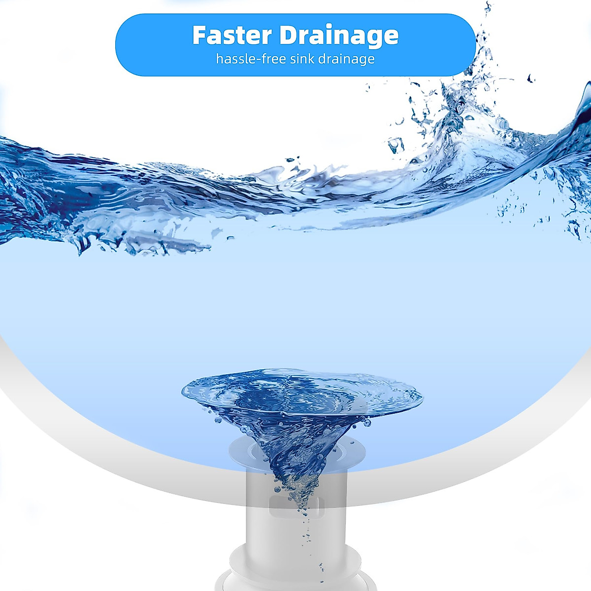 Hibbent 2 Pack Push and Seal Pop Up Drain Stopper with Overflow for Bathroom Sink Faucet Vessel Vanity, Matte Black