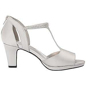 Easy Street Women's Flash Heeled Sandal, Silver Satin, 8