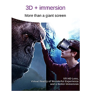 NEWSTYP 5~7inch VRG Pro 3D VR Glasses Virtual Reality Full Screen Visual Wide-Angle VR Glasses Box for 5 to 7 inch Smartphone Eyeglasses with Bluetooth Remote Control (Black Basic)