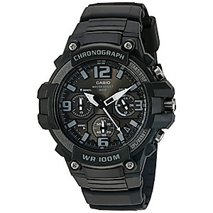 Casio Men's Quartz Chronograph Date Indicator Black Resin Stop Watch (Model: MCW100H-1AV)