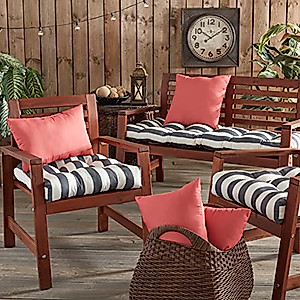 South Pine Porch Canopy Stripe 20-inch Seat Cushion, 2 Count (Pack of 1), Gray