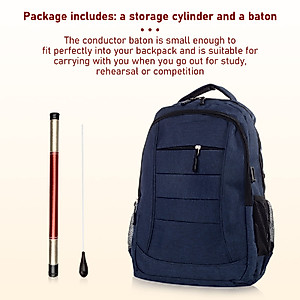 SDARMING Conducting Baton, Conductor Baton, Music Baton, Orchestra Baton With Storage Cylinder Ebony Handle, Music Baton for Choral Orchestral Concerts (Ebony Handle)