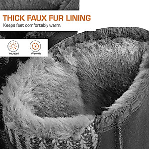 DREAM PAIRS Women's Mid Calf Winter Snow Boots Fashion FuzzyChic Buckle Booties,Size 10,Grey,Sweaty-Buckle