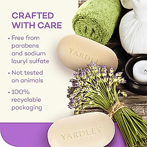 Yardley London Nourishing Bath Soap Bar English Lavender, Calms & Soothes with Pure Lavender Extracts & Essential Oils 4.0 oz Bath Bar, 2 Soap Bars