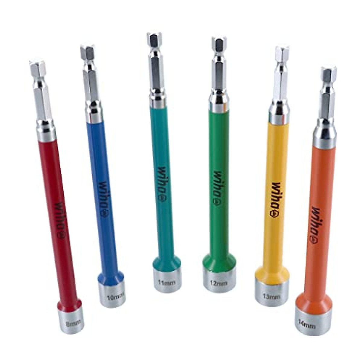 Wiha 70487 6 Piece Color Coded Magnetic Nut Setter Metric Set