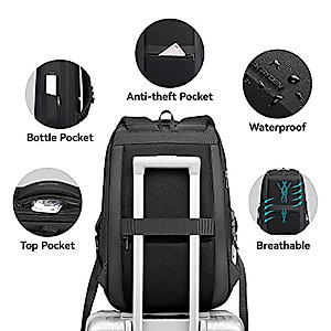 MARKETRON Anti Theft Backpack Men, 15.6 Inch Waterproof Laptop Backpack with Hard Shell Design and TSA Approved Lock, Business Backpack Ideal for Traveling, Working, Daily Life