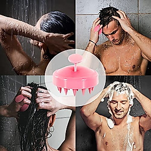 BEILAEEA Shampoo Brush Scalp Care Hair Brush & Body Brush, with Soft Silicone Scalp Massager , Scrubber for Shower, Used for Wet & Dry Use Women Men Child Dandruff Removal and Hair Growth (Pink)