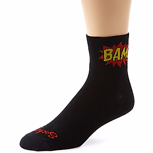 SockGuy Men's Boom Pow Socks, Black, Sock Size:10-13/Shoe Size: 6-12
