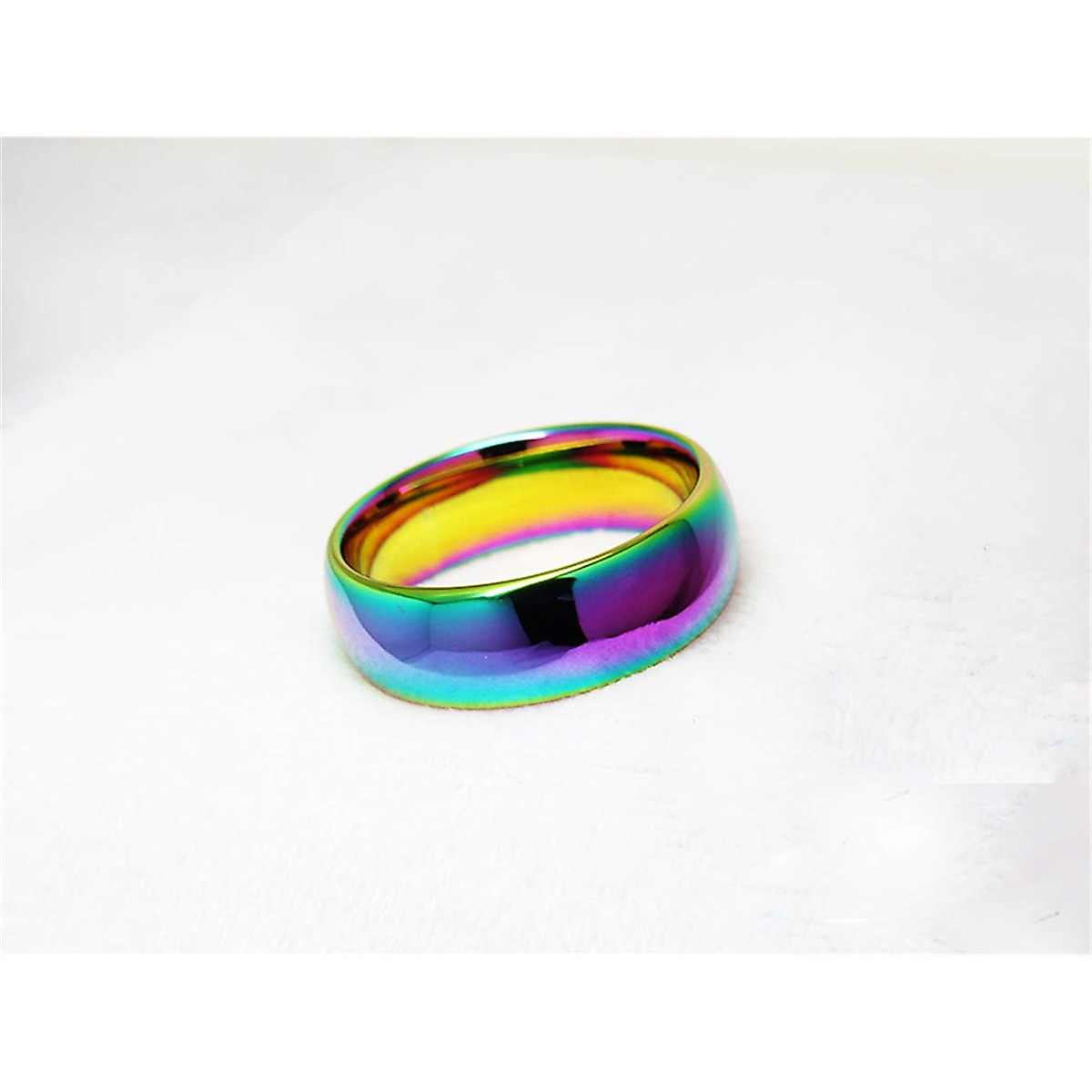 Fashion Month 5mm Tungsten Carbide Ring Rainbow Gay Lesbian Wedding Engagement Colorful LGBT Pride Band Size 7