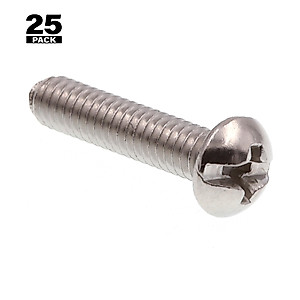 Prime-Line 9003607 Machine Screw, Round Head, Slotted/Phillips Combo, #8-32 X 3/4 in, Grade 18-8 Stainless Steel, Pack of 25