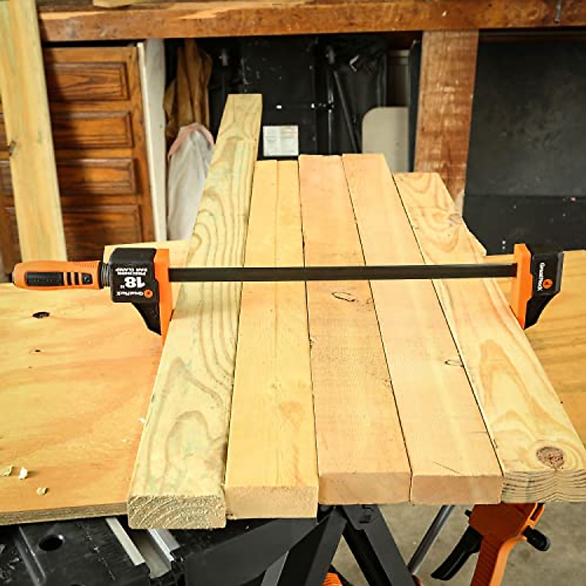 GreatNeck 74292 18 Inch Precision Bar Clamps, Sliding Bar Clamp, Carpenter Clamp, Wood Clamps for Woodworking, Twist Locking Mechanism, 2 Pack