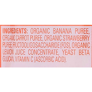 HAPPY TOT Organic Banana, Carrots, & Strawberries Immunity Baby Food, 4 OZ