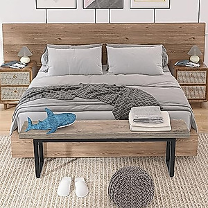 STHOUYN 59” Dining Bench Pair of 2 for 6-8 Person, Farmhouse Indoor Kitchen Table Benches, Bed Bench, Industrial Shoe Bench, Entryway Benches (Grey 2pcs)