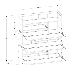 MoNiBloom 7 Tier Shoe Storage Organzier, Bamboo Boots Cabinet with Pull-Down Doors Sneakers Rack Organizer for 26-30 Pairs Entryway Hallway Mudroom, Brown