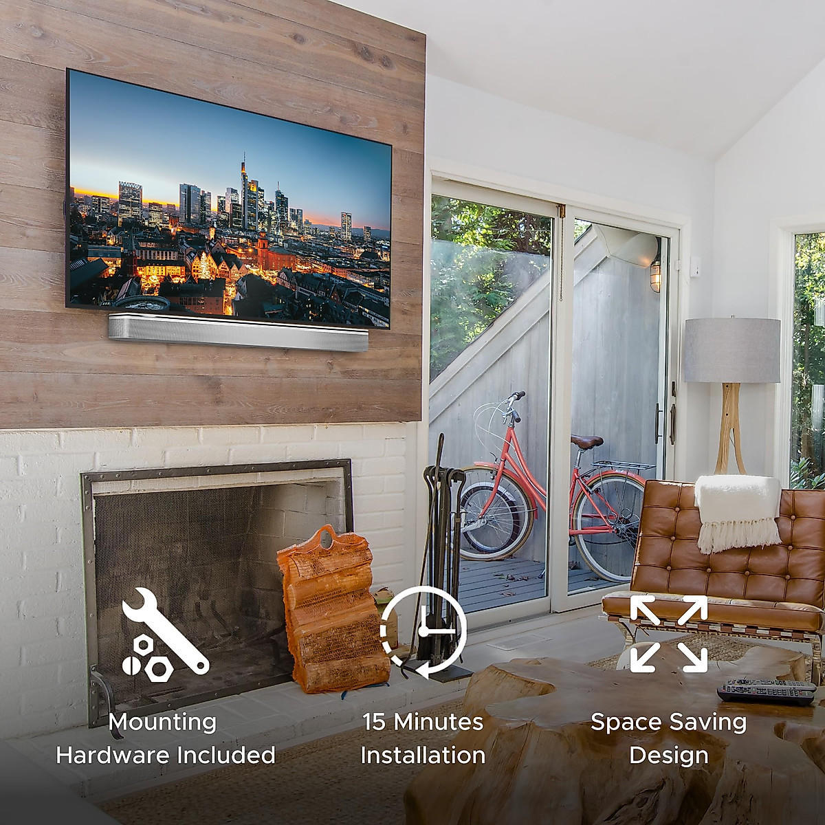 Universal Under TV Mount, White, Compatible with Bose Smart Soundbar 300/500/550/600/700/900/Ultra, TV Speaker, Soundtouch 300 - Invisible Once Fitted, Fast & Easy Way to Mount Your Sound Bar