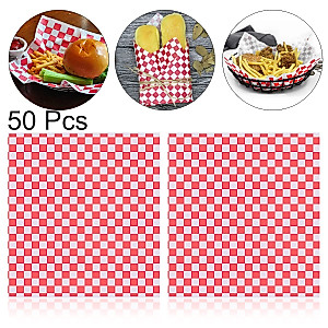 DYYSTORE 50Pcs/wax Paper Greaseproof Paper Food Packaging Parchment Paper French Fries Burger Cake Sandwich Wrapping Paper Baking Paper.