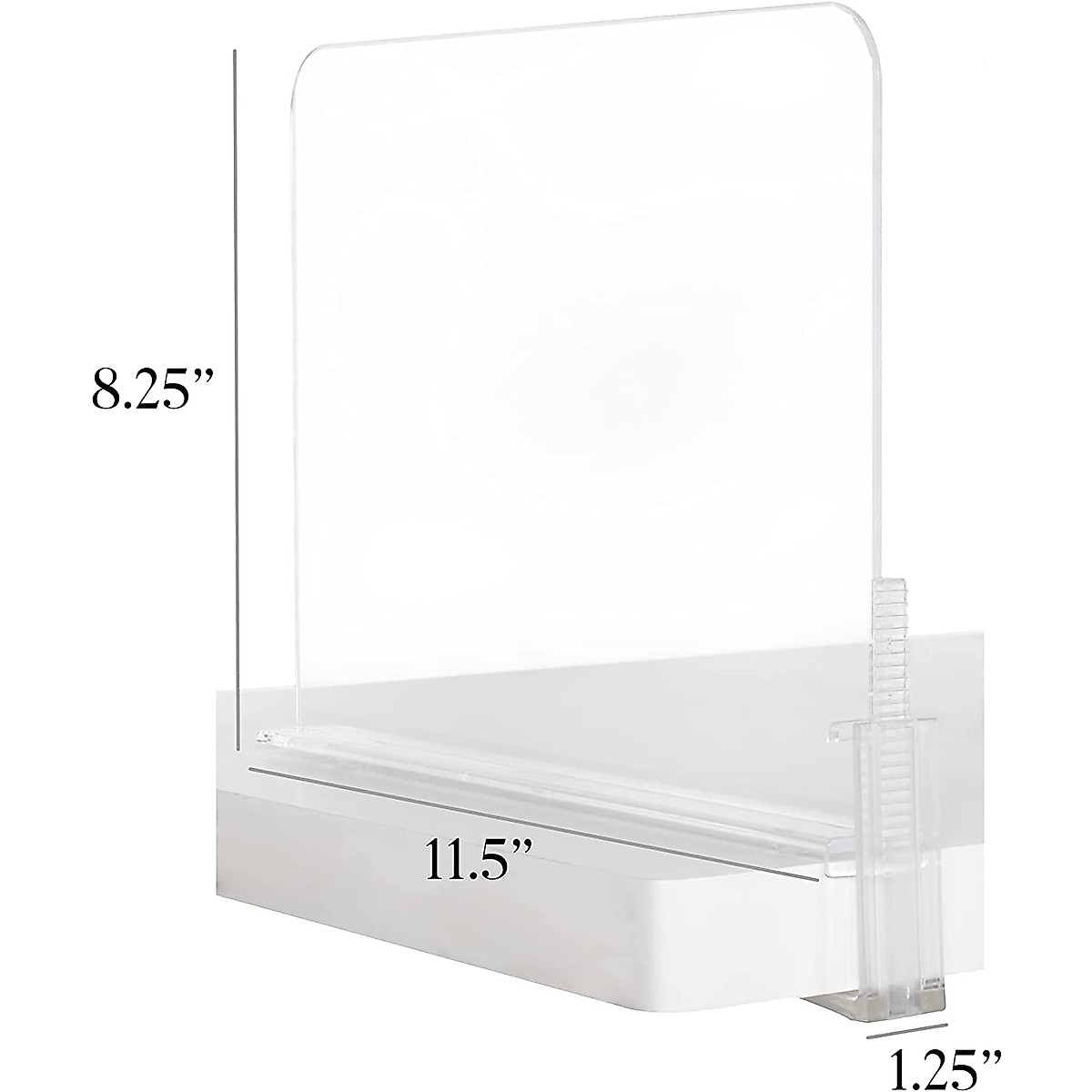 Richards Homewares Acrylic Shelf dividers 2 Pack- Closet Organizer and Storage for Purses, Sweaters, Clothes or Books - Clear Separators for Bedroom Kitchen Cabinets or Office Shelves