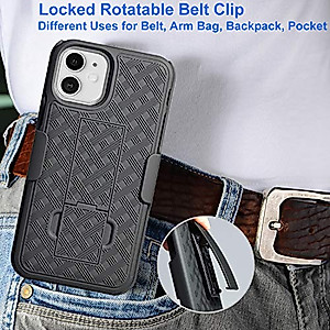 Ailiber Compatible with iPhone 11 with Screen Protector, iPhone11 Belt Clip Holster, Kickstand Holder Rugged Full Body Shockproof Armor 2in1 Slim Protective Cover for iPhone 11 6.1 inch - Black