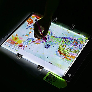 A4 Ultra-Thin Portable LED tracing Light Box Dimmable Brightness LED Art Tracing Pad for Artist Drawing Sketching Animation Stencilling and 5d Diamond Painting (Black, A4)