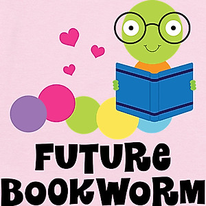 CafePress Future Bookworm Long Sleeve Infant Bodysuit Unisex Long Sleeve Baby Bodysuit Infant Romper Petal Pink