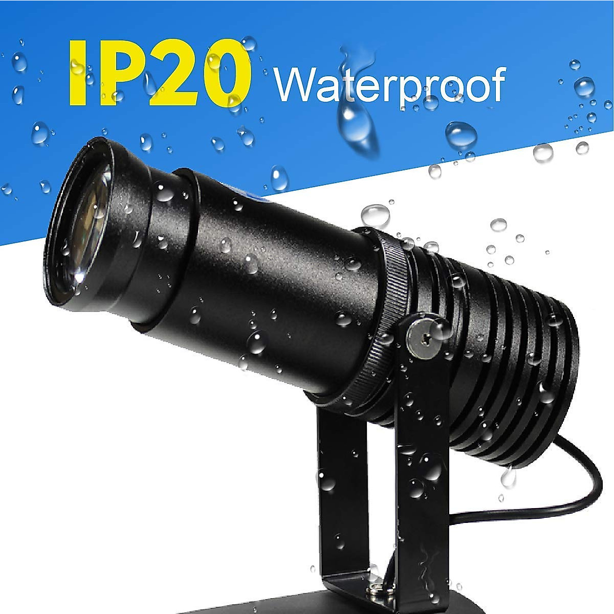 Logobos 20W LED GOBO Logo Projector Stage Effect Light Static Manual Zoom Custom GOBO for Hotel Wedding Company Bar