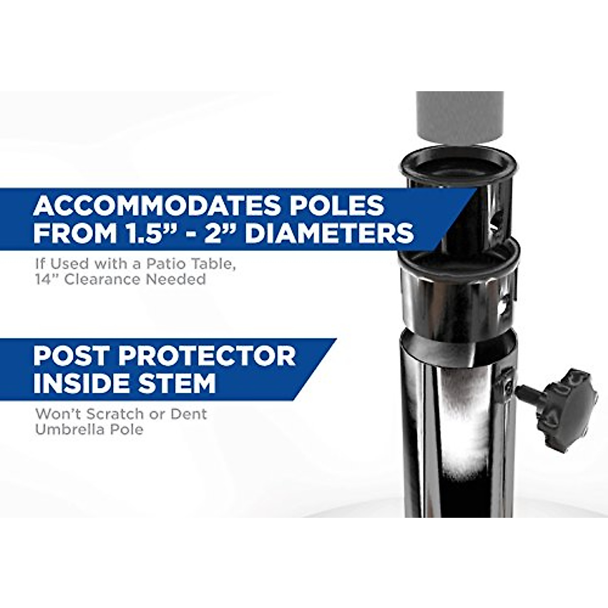 US Weight Fillable Free Standing Umbrella Base, Empty, White