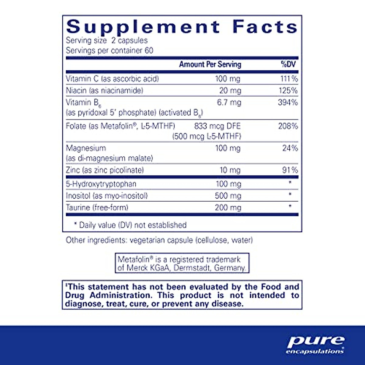 Pure Encapsulations SeroPlus | Hypoallergenic Serotonin Support to Support Moderate Occasional Stress | 120 Capsules