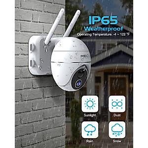 Security Camera Outdoor Wireless, MECO WiFi Camera 360° PTZ Solar Powered Security Camera with Motion Detection, 2 Way Audio, Night Vision, IP65 Waterproof, Encrypted SD/Cloud