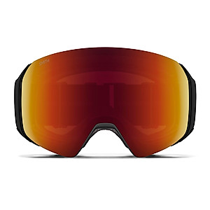 SMITH 4D MAG S Goggles with ChromaPop Lens – Performance Snowsports Goggles with Easy Lens Change Technology for Skiing & Snowboarding – for Men & Women – Black + Sun Red Mirror Lens
