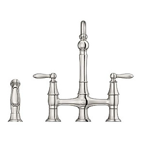 Pfister Courant Kitchen Faucet with Side Sprayer, 2-Handle, High Arc, Stainless Steel Finish, F0314COS