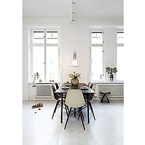 2xhome White - Plastic Molded Bedroom Dining Side Ray Chair with Black Wood Eiffel Dowel-Legs Base Nature Legs No Side