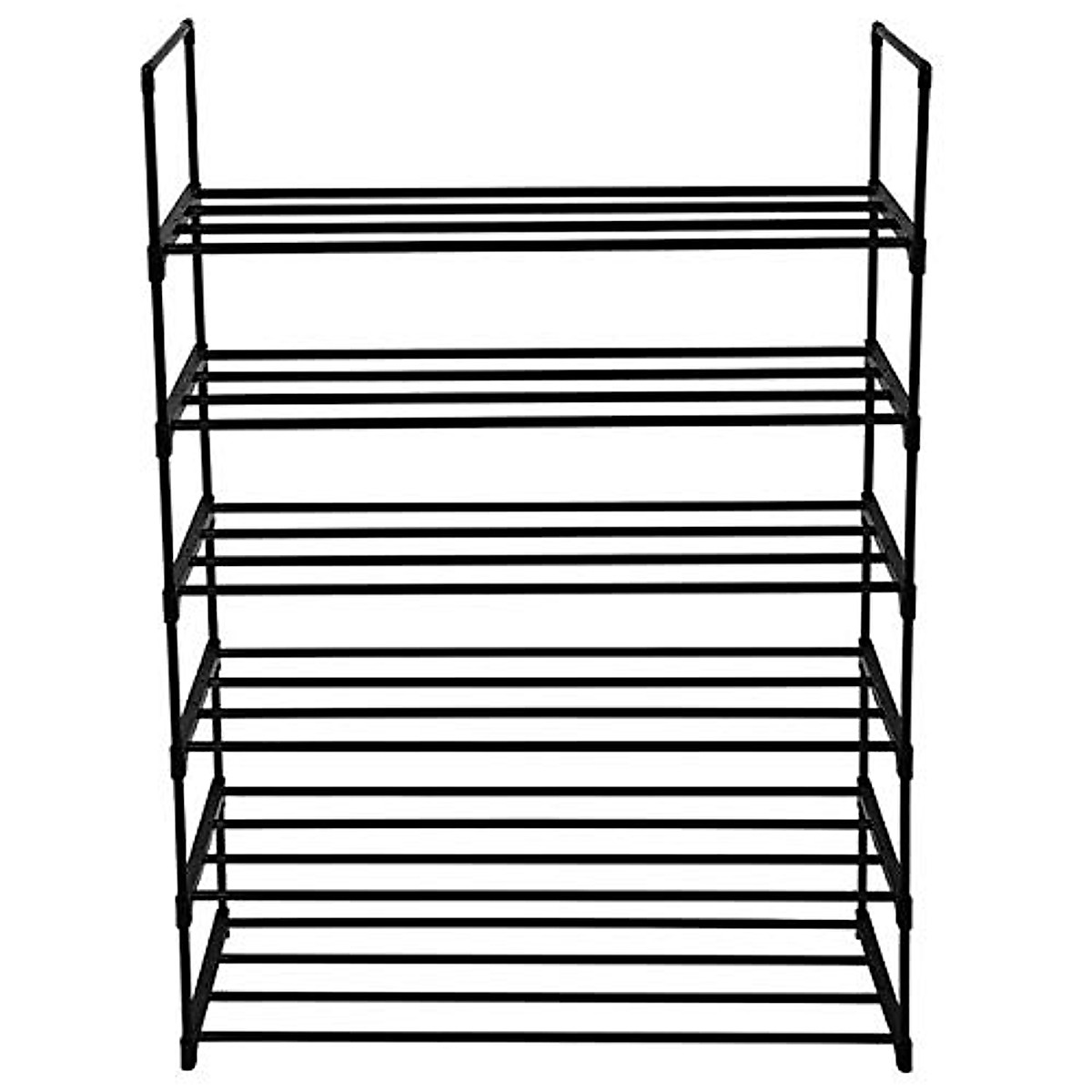 6 Tiers Shoe Rack Shoe Tower Shelf Storage Organizer For Bedroom, Entryway, Hallway, and Closet Black Color
