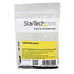 StarTech.com 6-32, 5/16in Long Black Metal Computer Case Thumbscrew - Pkg of 50 (SCREWTHUMB)