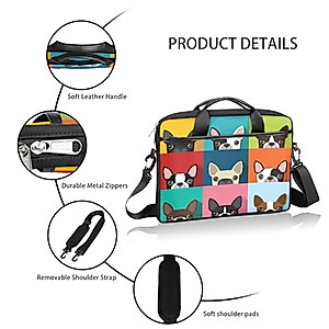 Cute Animal Dogs Laptop Computer Bag Waterproof Shoulder Messenger Bag 13-15 inch Durable Laptop Tote Bag with Shoulder Strap Handle Lightweight Crossbody Briefcase