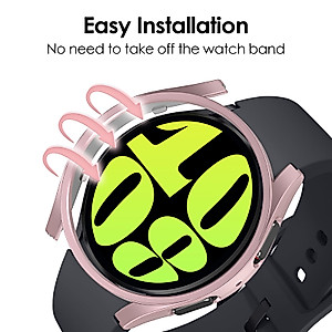 KIMILAR [5+5 Pack] Galaxy Watch 6 40mm Screen Protector Case, Anti-Fog Tempered Glass Protective Film and Hard PC Protective Bumper Compatible with Samsung Galaxy Watch 6 Accessories