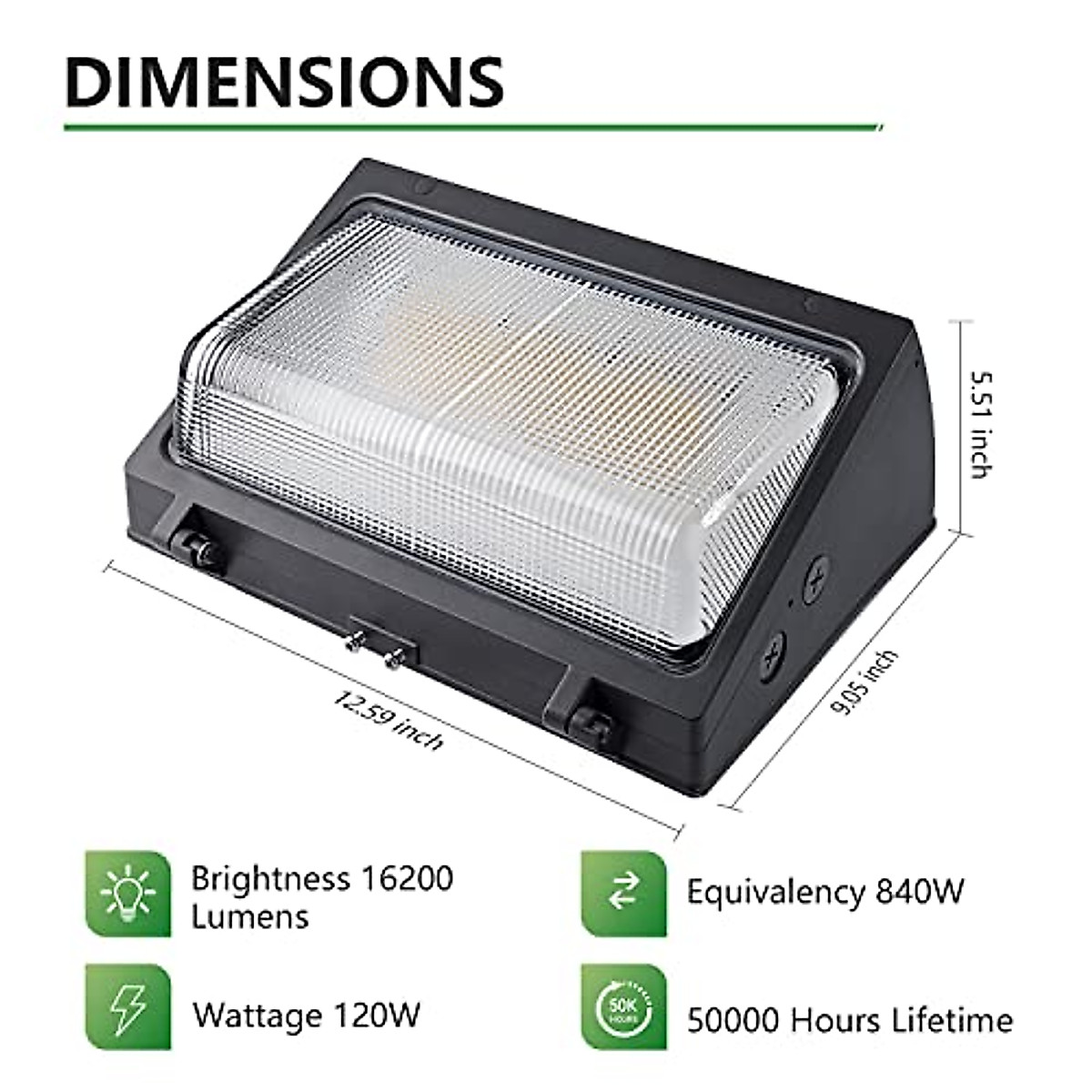 LED Wall Pack Lights 120W Ultra Bright Outdoor Security Light Fixture for Parking Lot,Warehouse,Outbuilding, Back Yard,Commercial Lighting Grade 16200LM Dimmable 5000K IP65 UL DLC Listed 4 Pack